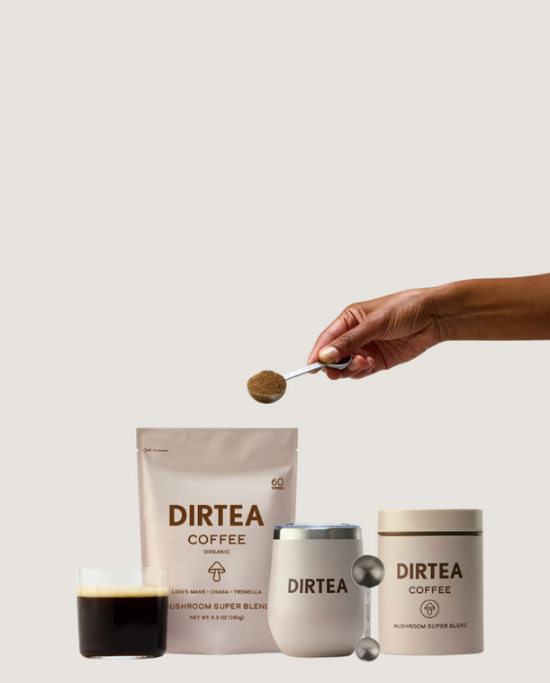 DIRTEA Mushroom Coffee with Lion’s Mane & Pure Powders for Focus